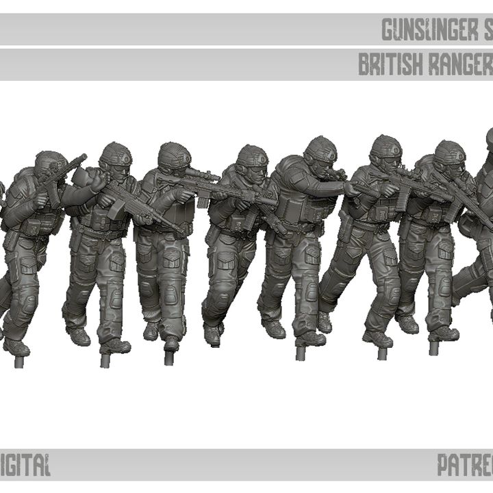 3D Printable GUNSLINGER: British QRF Section (Ranger Regt) by Flytrap Digital